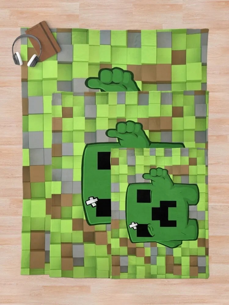 Plaid Minecraft Bloc Vert - Univers Collection