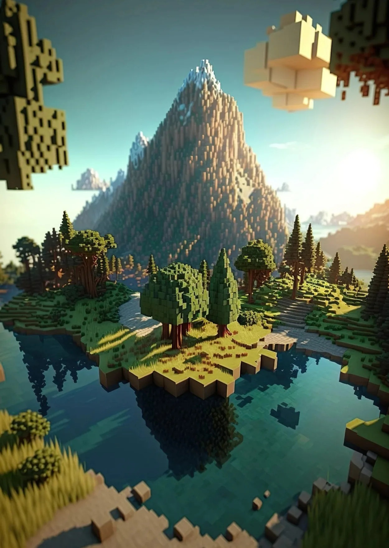 Tableau Minecraft Montagne - Univers Collection